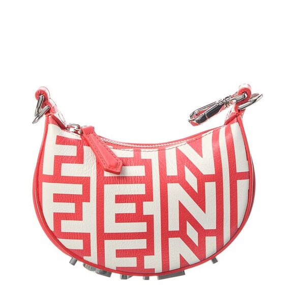 Fendi | Accessories | Fendi Fendigraphy Nano Leather Bag Charm Red ...